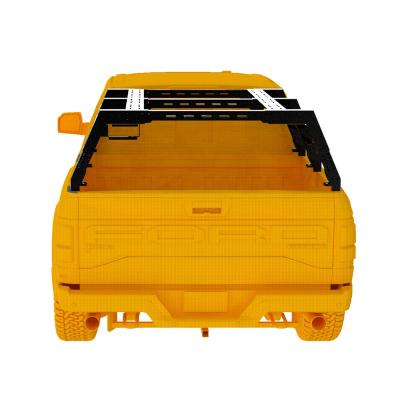 China Universal Pickup Truck Bed Rack Thickened Manganese Steel 1400-1700mm Width Adjustable Black Powder Coated for sale