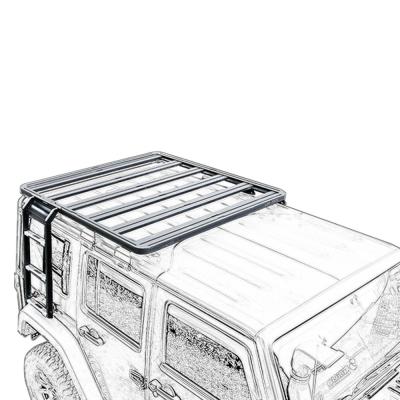 China Custom Logo Jeep Wrangler 2015 JK Roof Rack Aluminum Alloy 500T Press for sale