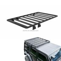 China Black Aluminum Alloy Roof Rack for Jeep Wrangler Commander 4x4 Accessories 120kg Capacity for sale