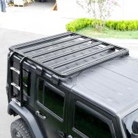 China Black Aluminum Alloy Roof Rack for Jeep Wrangler JK 1500mm Universal Low Profile Cargo Carrier for sale
