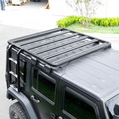 China Black Aluminum Alloy Roof Rack for Jeep Wrangler JK 1500mm Universal Low Profile Cargo Carrier for sale