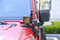 China Aluminum Alloy A-Pillar LED Driving Light Bracket for Jeep Wrangler JL 236x133x78mm for sale