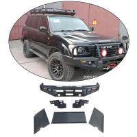 China Custom Steel Bull Bar Front Bumper for Toyota LC100 55kg Black Powder Coated for sale