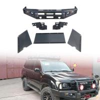 China Custom Steel Bull Bar Front Bumper for Toyota LC100 55kg Black Powder Coated for sale