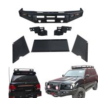 China Custom Steel Bull Bar Front Bumper for Toyota LC100 55kg Black Powder Coated for sale