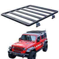 China Black Powder Coat Aluminum Roof Rack for Jeep Wrangler JL 1500x1425x55mm 28kg for sale
