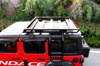 China Black Powder Coated Aluminum Roof Rack Basket 1425x1425x113mm for Jeep Wrangler 4x4 for sale
