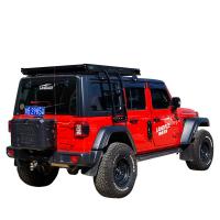China Black Aluminum Alloy Car Roof Basket Rack 1455x1425x113mm with Side Ladder Universal Fit for sale
