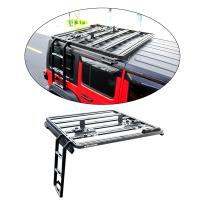 China SUS304 Steel Offroad Climb Ladder for Jeep Wrangler 4x4 Side Ladder Rack 850x400x237mm for sale