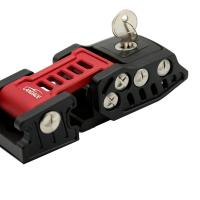 China Aluminum Alloy Hood Latch Lock Kit 440x240x80mm Red Black for Car Safety for sale
