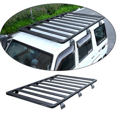 China Aluminum Alloy Roof Rack for Toyota LC76 2160x1320mm Powder Coated Black for sale
