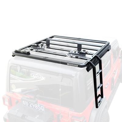 China Universal 4x4 Offroad Roof Rack Side Ladder for Jeep Wrangler JL 840x400x320mm for sale