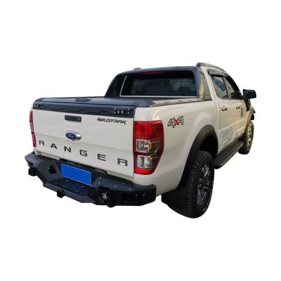 China Black Steel Rear Bumper for Ford Ranger 163x27x35cm 36kg Heavy Duty Auto Exterior Accessories for sale