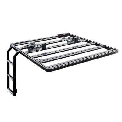 China SUS304 Steel Black Powder Coated Side Ladder Tailgate Ladder for Jeep Wrangler JK 2013-2017 850x400x237mm for sale
