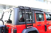 China CNC Machined Black Folding Side Ladder for Jeep Wrangler JK JL Rubicon 833mm for sale