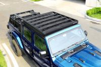 China Black Aluminum Roof Rack for Jeep Wrangler JK JT 1425x1500mm 25kg for sale
