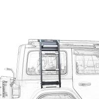 China 4x4 Steel Side Door Ladder 833x400x261mm Electrophoresis Black for Auto Accessories for sale