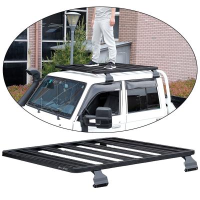 China Aluminum Roof Rack for Toyota LC79 Off Road 4x4 1400x1320mm Black Powder Coated for sale