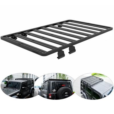 China Jeep Wrangler JK Aluminum Roof Rack Gutter Clamp Mounting 1500x1425mm Luggage Platform for sale