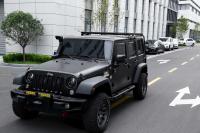 China Aluminum Roof Rack Platform 1500x1400mm with Ladder for Jeep Wrangler JK Black Powder Coating for sale