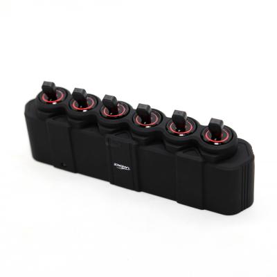 China Aluminum Alloy Wireless 6 Gang LED Light Switch Panel with Relay 12V 24V Car Universal for sale