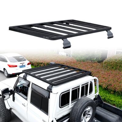 China Aluminum Alloy Pickup Truck Roof Rack 4x4 Black Powder Coated 200kg Capacity 2160x1320mm for sale