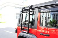 China Jeep Wrangler JL JK 3 Step Side Ladder 304 Stainless Steel Roof Rack Mount Powder Coated Black for sale