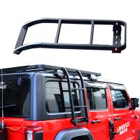 China SUS304 Steel Roof Rack Ladder for Jeep Wrangler 850x400x237mm Black Powder Coating for sale