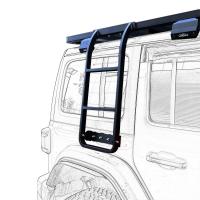 China SUS304 Steel Roof Rack Ladder for Jeep Wrangler 850x400x237mm Black Powder Coating for sale
