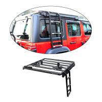 China Powder Coated 4x4 Off-road Side Ladder 7kg for Universal Flat Platform Aluminium Car Roof Rack for sale