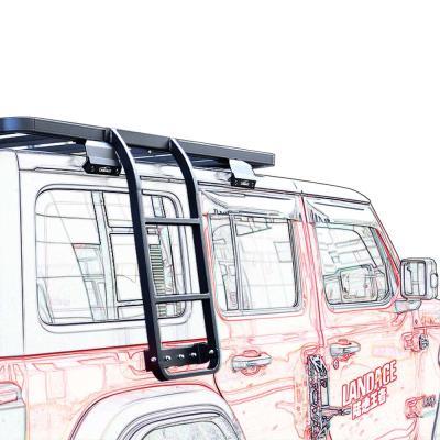 China Aluminum Alloy Side Ladder for Jeep Wrangler JL JK 2018-2023 Black 833x400x261mm for sale
