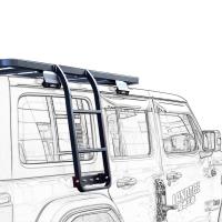 China Black Electrophoresis Powder Coated Sahara Defender Side Ladder 833x400x261mm Aluminum Alloy for sale