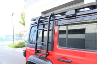 China Black Electrophoresis Powder Coated Sahara Defender Side Ladder 833x400x261mm Aluminum Alloy for sale