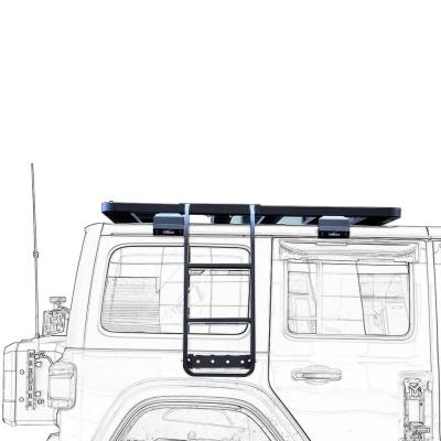 China Jeep Wrangler JL JK Roof Rack Car Rear Ladder SUS304 Steel 833mm 4X4 Vehicle Accessory for sale