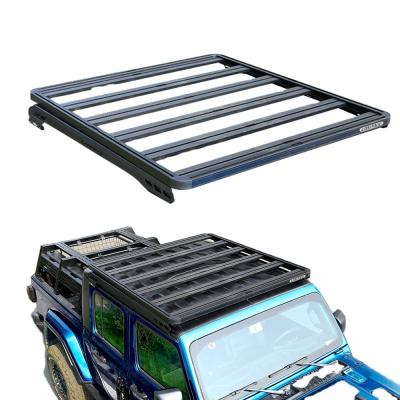 China Universal Roof Rack for Jeep Wrangler JL Aluminum Alloy 1455x1425mm SUV 4x4 Cargo Basket for sale