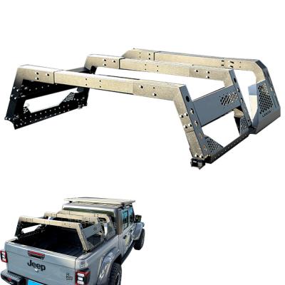 China Universal Carbon Steel 4x4 Pickup Truck Bed Ladder Rack for Jeep Gladiator 600 lb Capacity for sale