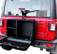China Jeep Wrangler JL Off Road Aluminium Tailgate Storage Box 700x450x317mm Black for sale