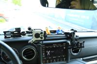 China Hard Anodized Aluminum Jeep Center Console Phone Holder Bracket 262x488mm for sale