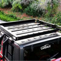 China LANDACE Custom Universal Car Roof Rack Cargo Basket 1455x1425x113mm for Jeep Wrangler Pickup Carrier for sale