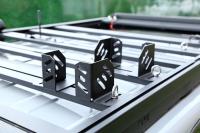 China Stainless Steel 304 Flat Roof Rack Extension Jerry Can Holder 102x100x103mm for 4WD for sale