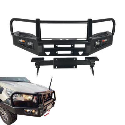 China Black Steel Front Bumper for Toyota Hilux 2018-2019 61.7kg Off-Road Protection for sale