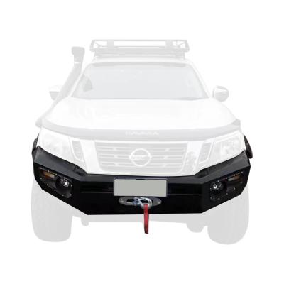 China NP300 Black Winch Bull Bar Front Bumper Rear Bumper with Tire Carrier for Nissan Navara 3-5mm Steel for sale