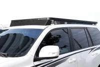 China Aluminum Alloy Solar Car Roof Rack for Toyota Land Cruiser Prado 150 Black 2110x1195mm for sale