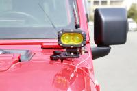 China Aluminum Alloy LED Driving Light Bracket A Pillar Mount for Jeep Wrangler JL JK 134x107x25mm for sale