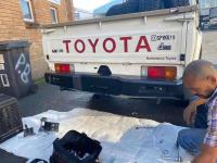 China Toyota LC79 Rear Bumper with Tire Carrier Jerrycan Holder 3-5mm Cold Rolled Steel for sale