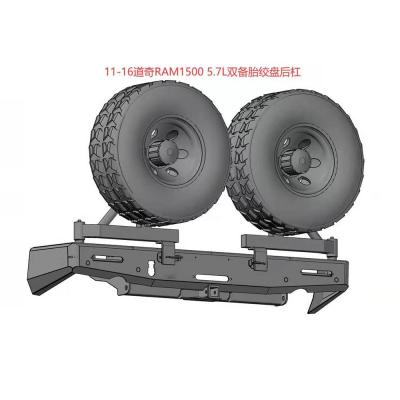 China Dodge Ram 4x4 Rear Bumper 2002-2005 with Winch Tire Carrier Jerrycan Holder 3-5mm Steel for sale