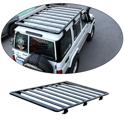 China Landace 2160x1320mm Aluminum Alloy Roof Rack for Toyota LC76 23.5kg Black Powder Coated for sale