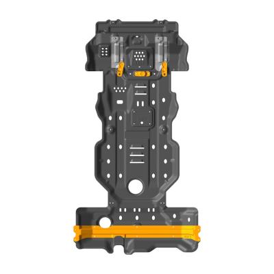 China Toyota Prado LC120 Skid Plate Set 4mm Aluminum Alloy Fuel Tank Transfer Case Protection Orange for sale