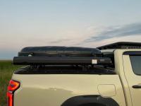 China Aluminum Alloy 4WD Roof Rack Road Shower 26L 36L Camping Water Tank Black Powder Coated for sale