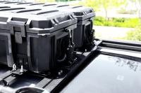 China LLDPE 110L Rectangle Roof Rack Storage Box 4WD 4x4 Heavy Duty Camping Cargo Box for sale